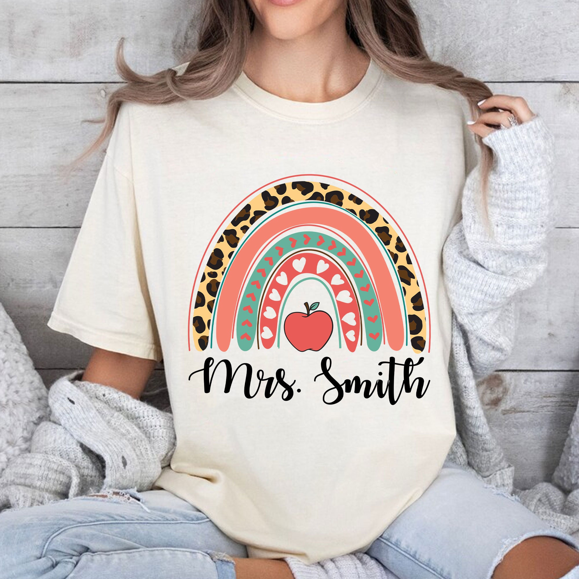 Personalized Teacher Png, Back to School Png, School Rainbow Designs ...