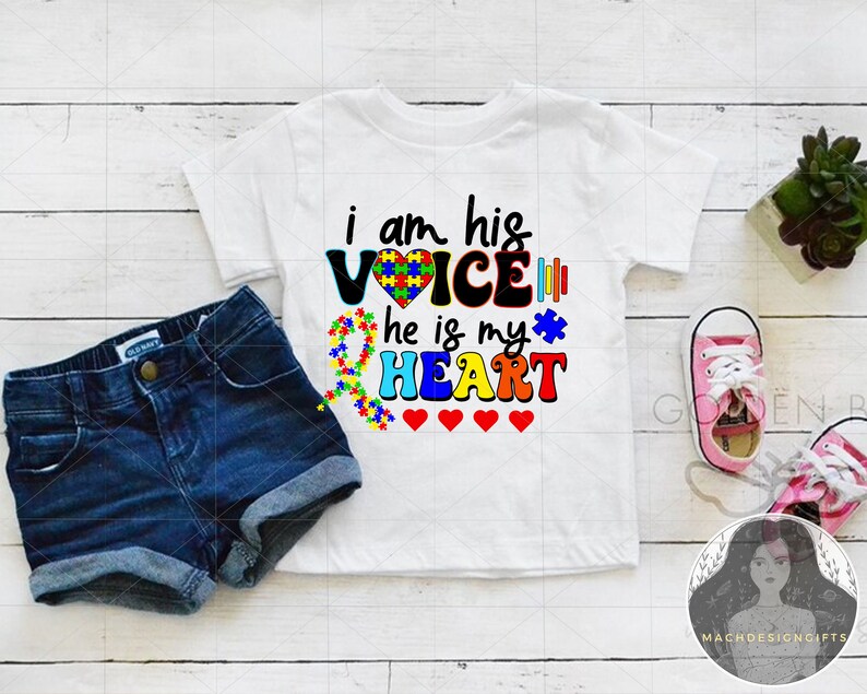 I Am His Voice He is My Heart Svg, Autism Awareness, 2nd April Svg ...