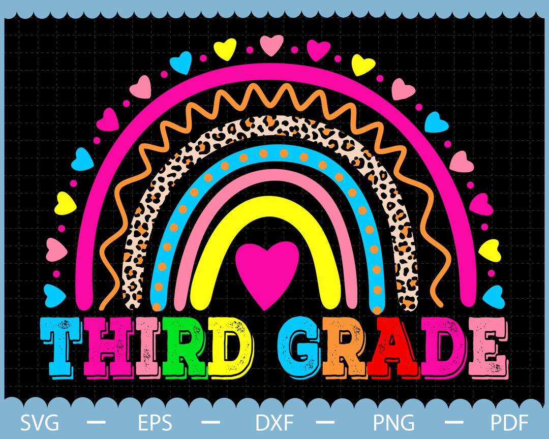 Back to School Rainbow Third Grade Svg, Hello School Svg, First Day of ...