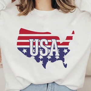 USA United States Map Flag Svg, 4th of July Svg, US Map, Happy 4th of ...