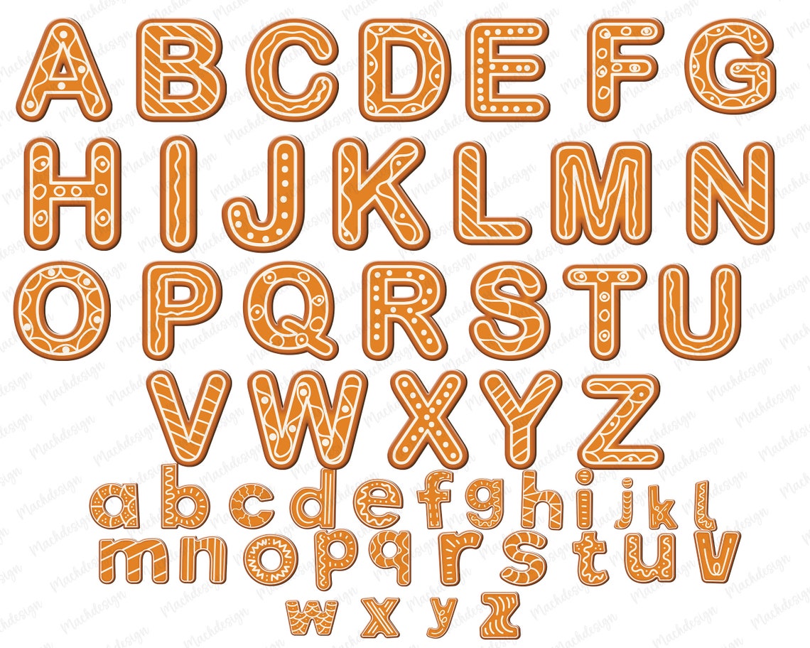 Printable Christmas Gingerbread Alphabet Letters, Gingerbread Alphabets ...