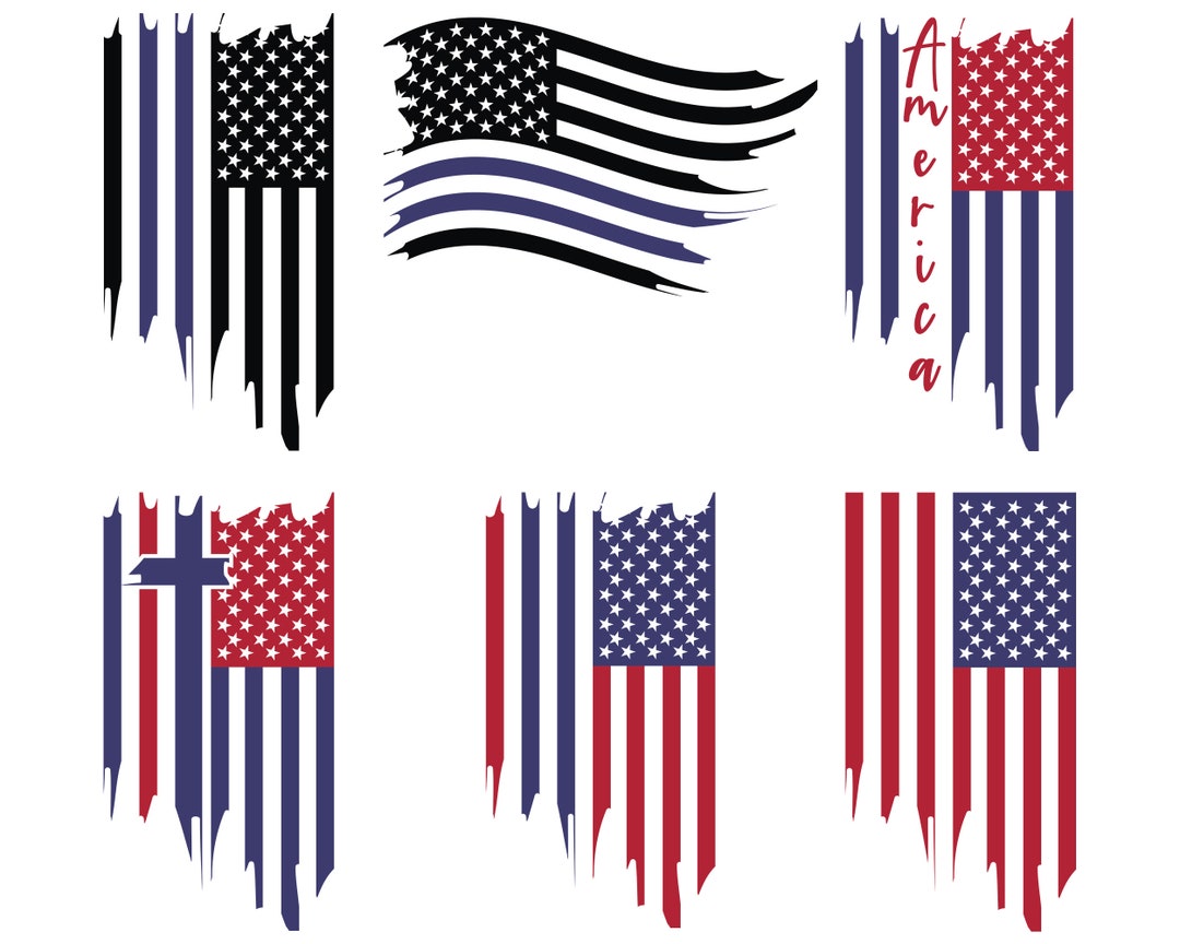American Flag Svg Bundle, 4th of July Svg, Distressed Flag Svg, Fourth ...