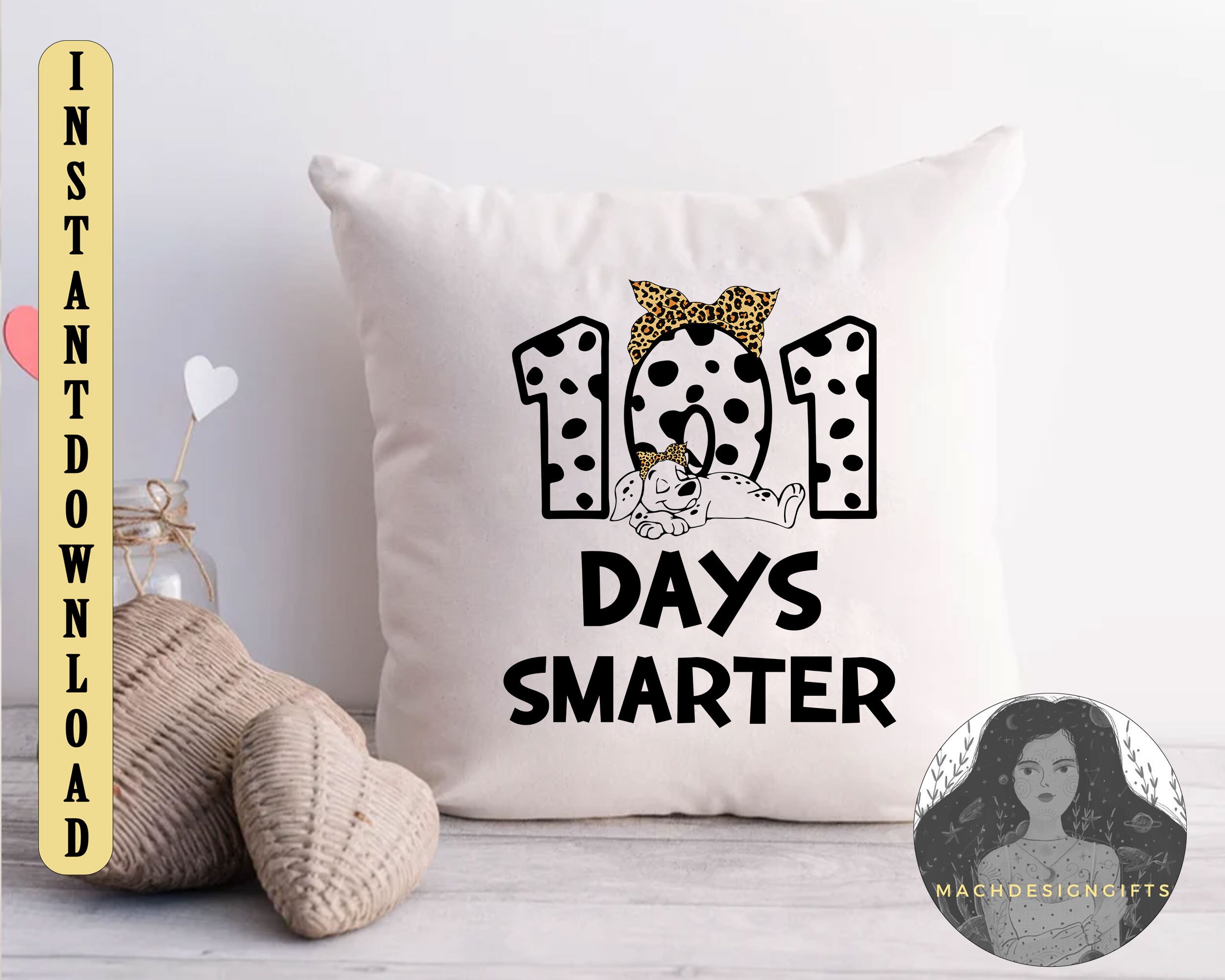 100 Days of School 101 Day Smarter Svg Dalmatian Puppy Svg - Etsy