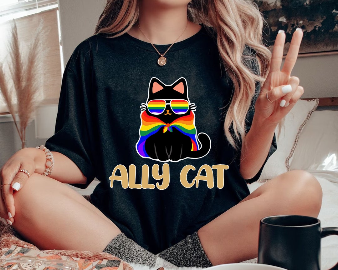 Pride Ally Cat Png, LGBTQ Png, Rainbow Colors Cat Ally Png, Cat Pride ...