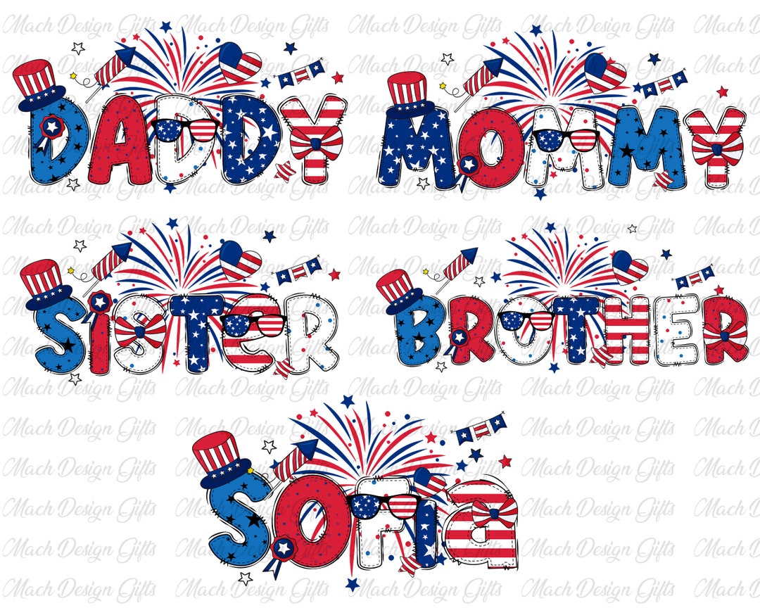 Personalized American Family Png Bundle, 4th of July Family,matching ...