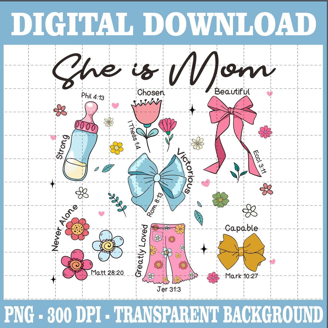 She is Mom Png, Bible Verse Mom Png, Christian Mother Sublimation ...