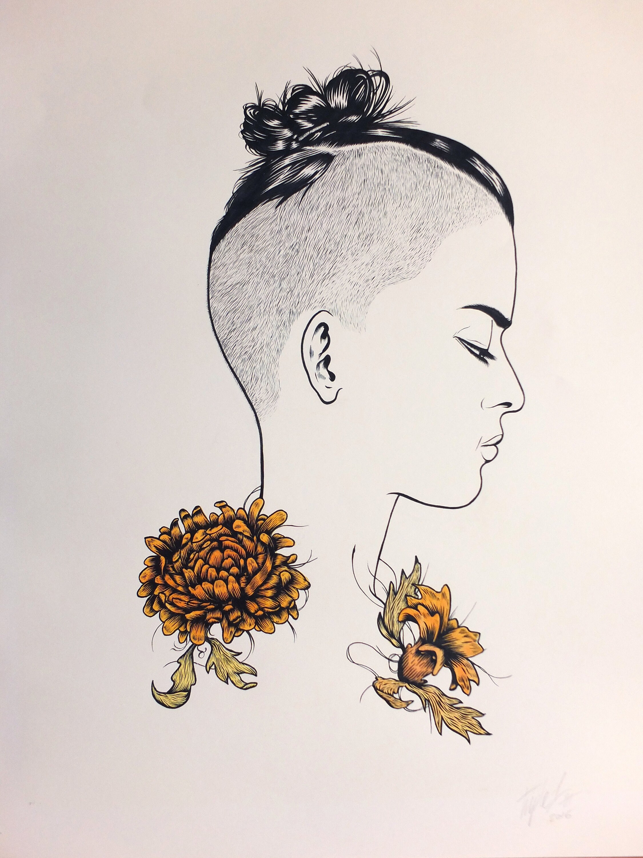 Pensive Original and Unique Drawing Ink and Acrylic on Paper - Etsy