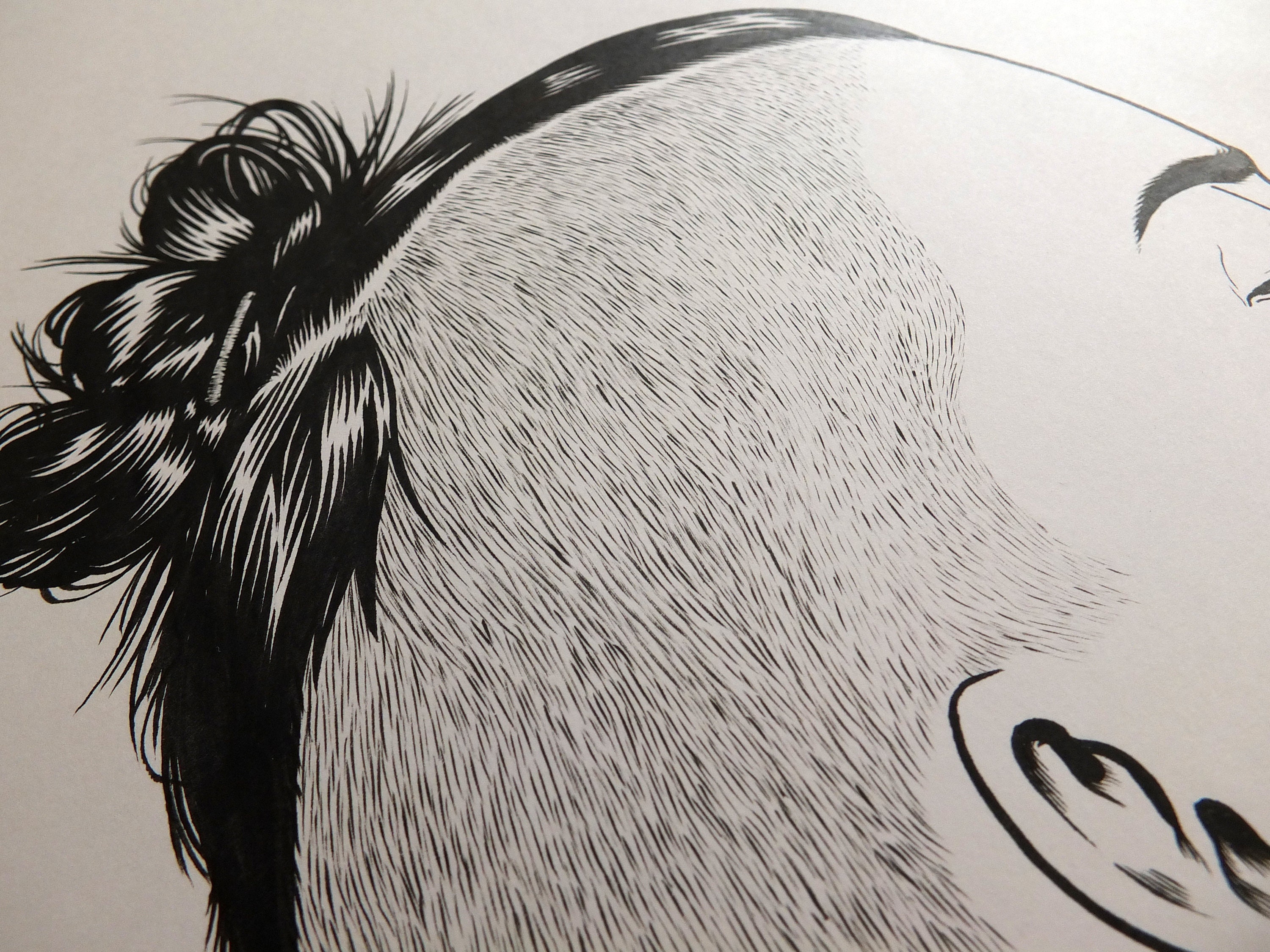 Pensive Original and Unique Drawing Ink and Acrylic on Paper - Etsy