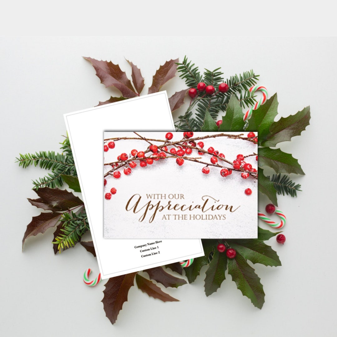 Custom Printed Corporate Holiday Christmas Cards With Envelopes ...