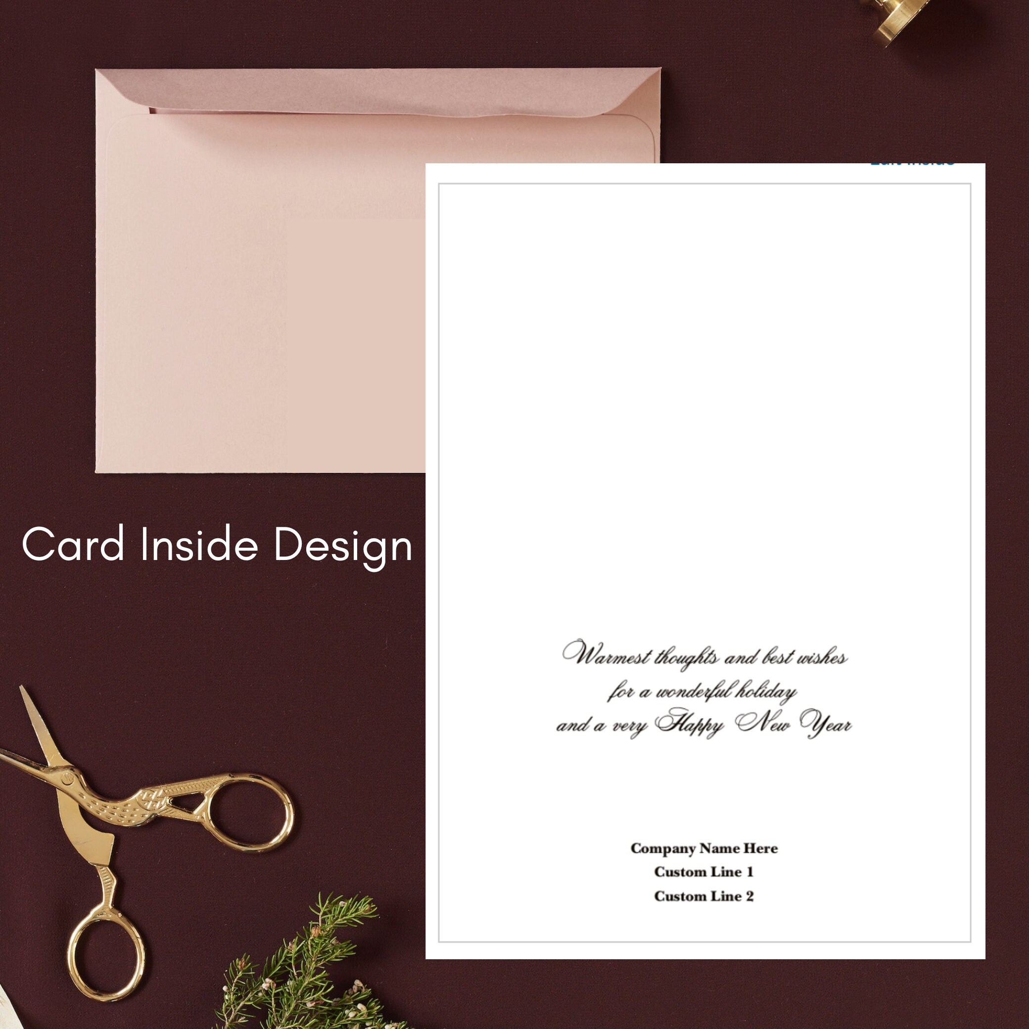 Custom Printed Corporate Holiday Christmas Cards With Envelopes ...