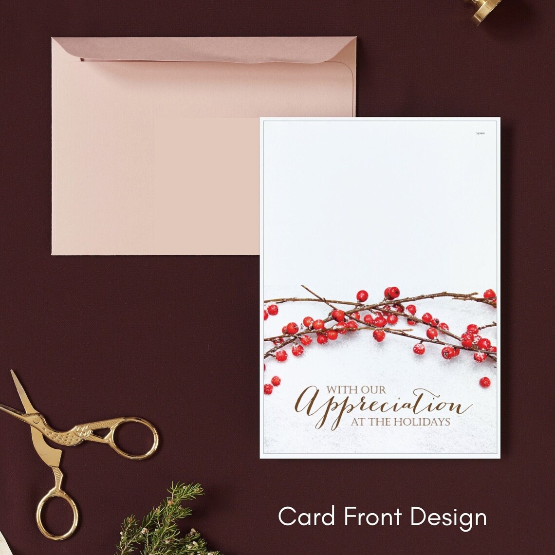 Custom Printed Corporate Holiday Christmas Cards With Envelopes ...