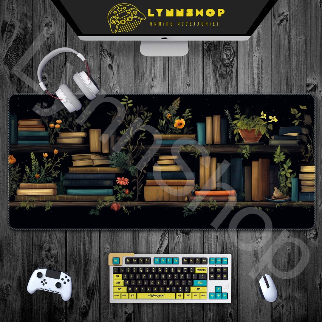 Bookish Mouse Pad Xxl,flower Led Light Gamer Desk Pad, Reading Desk ...