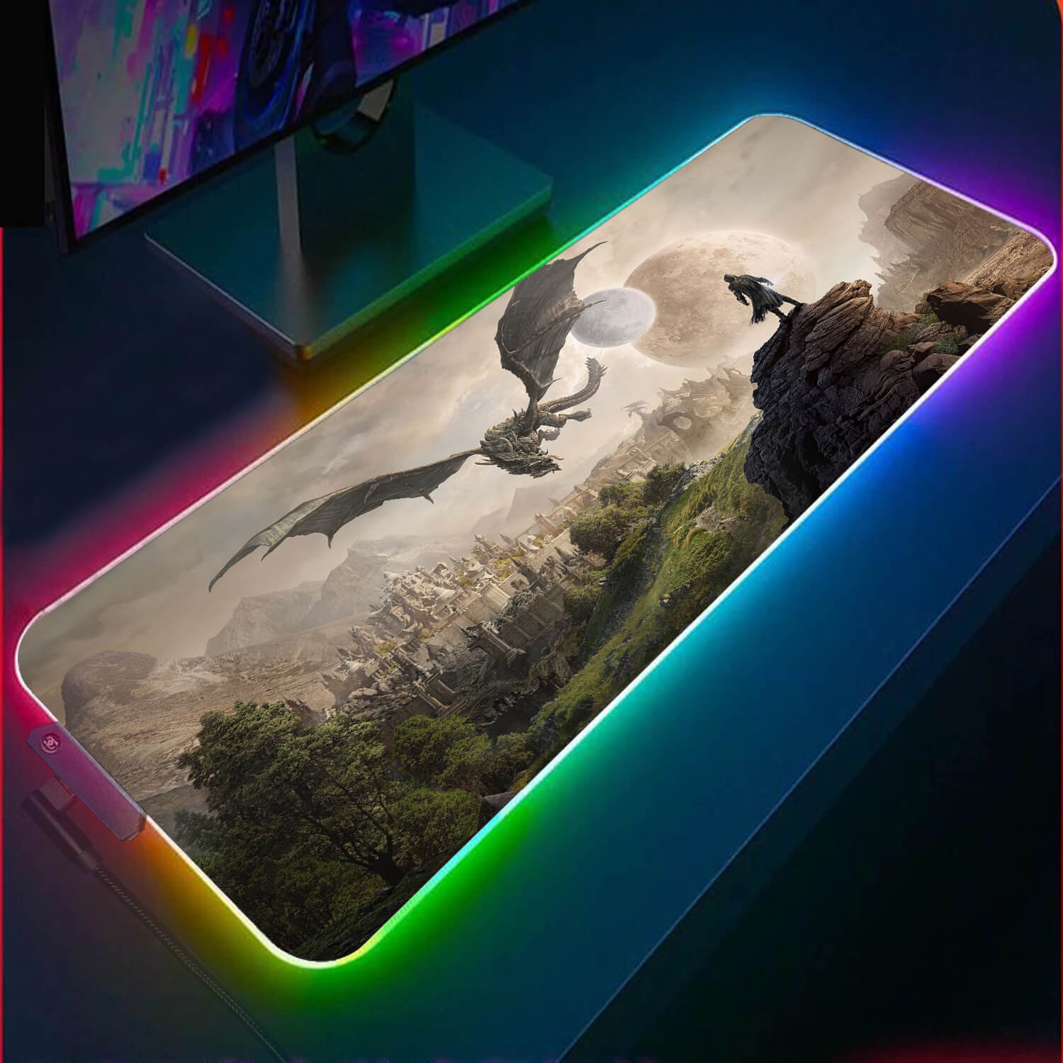 The Elder Scrolls RGB Gaming Mouse Pad ,Led Light Gaming Desk Pad sold ...