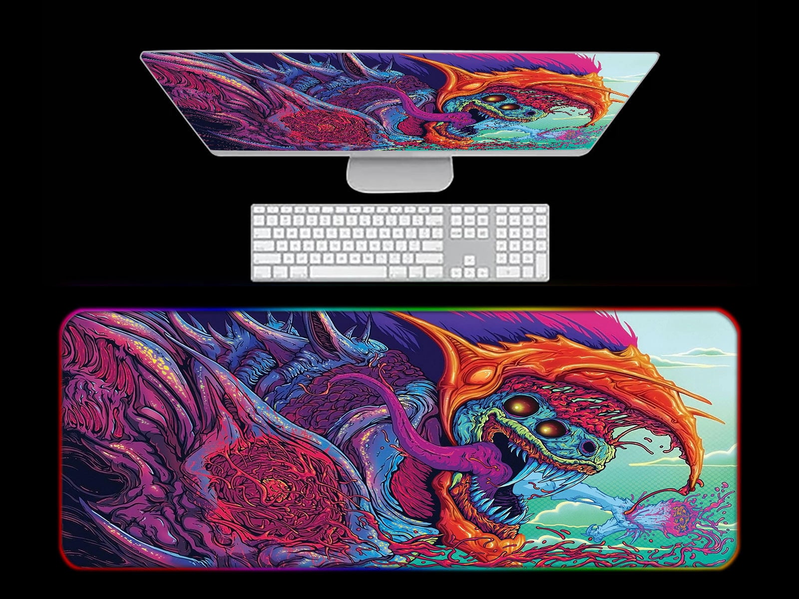 Hyper Beast Gaming Mouse Pad ,Led Light Gaming Desk Pad,Neon Gaming ...