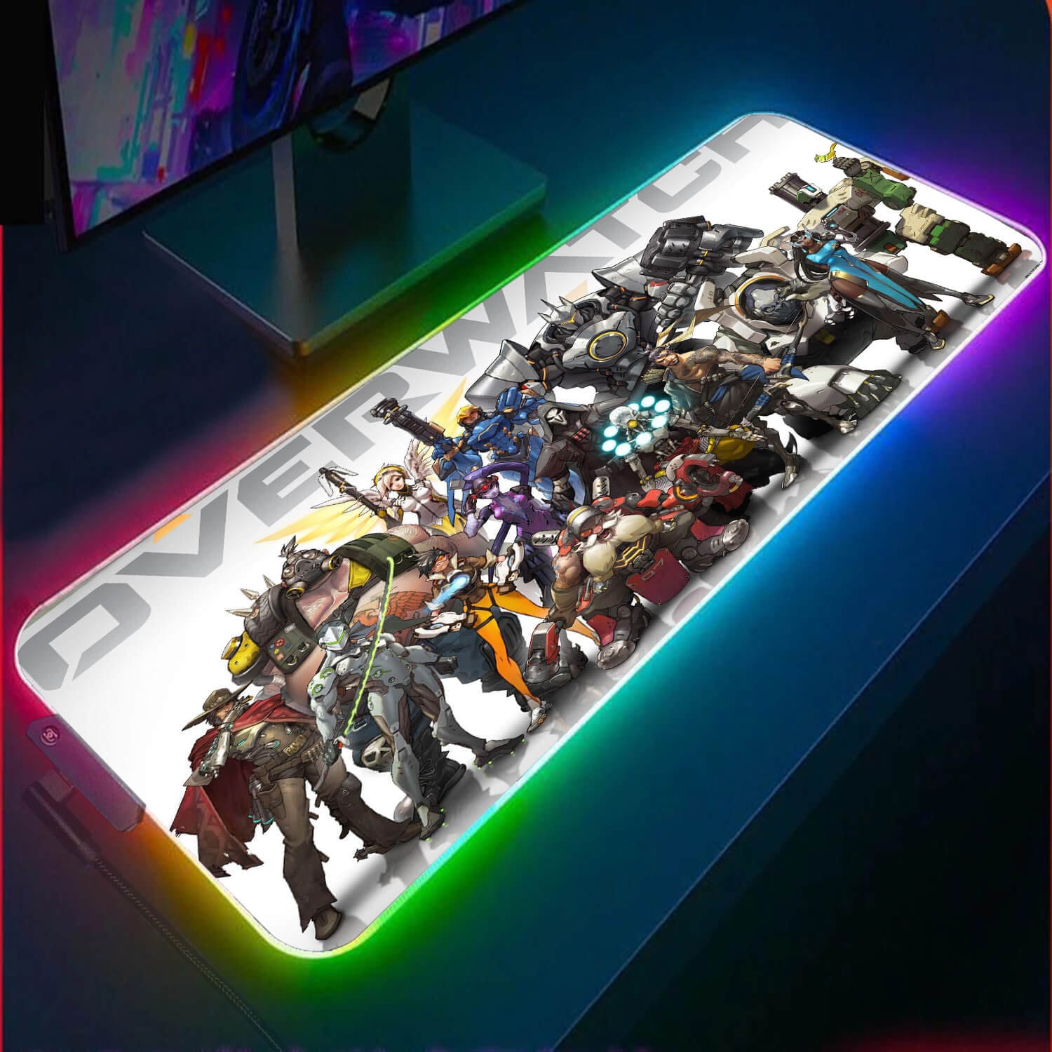 Overwatch RGB Gaming Mouse Pad, Led Light Gaming Desk Pad, Neon Gaming ...