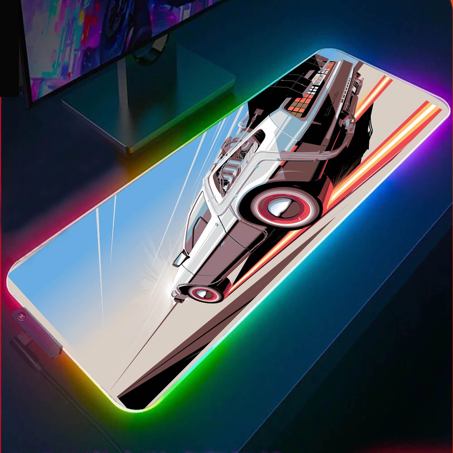 Cyberpunk Car RGB Gaming Mouse Pad, Led Light Gaming Desk Pad, Vehicle ...