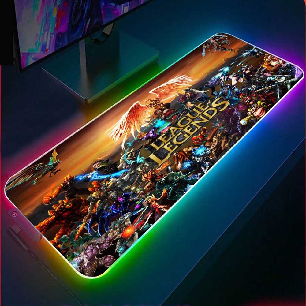 League Of Legends RGB Gaming Mouse Pad ,Led Light Gaming Desk Pad,Neon ...