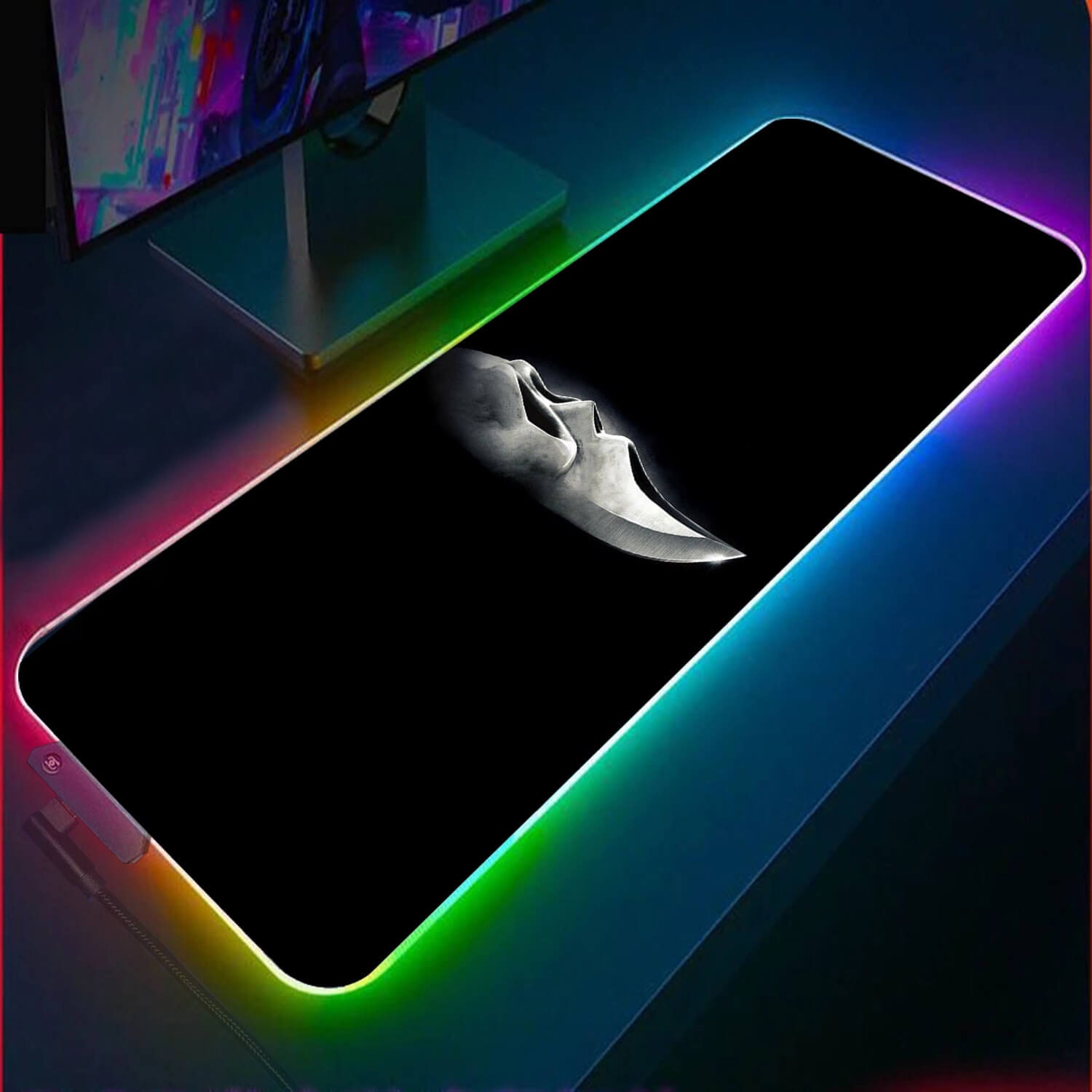 Ghost Face LED RGB Lights Gaming Mouse Pad, Scream Gaming Desk Pad sold ...