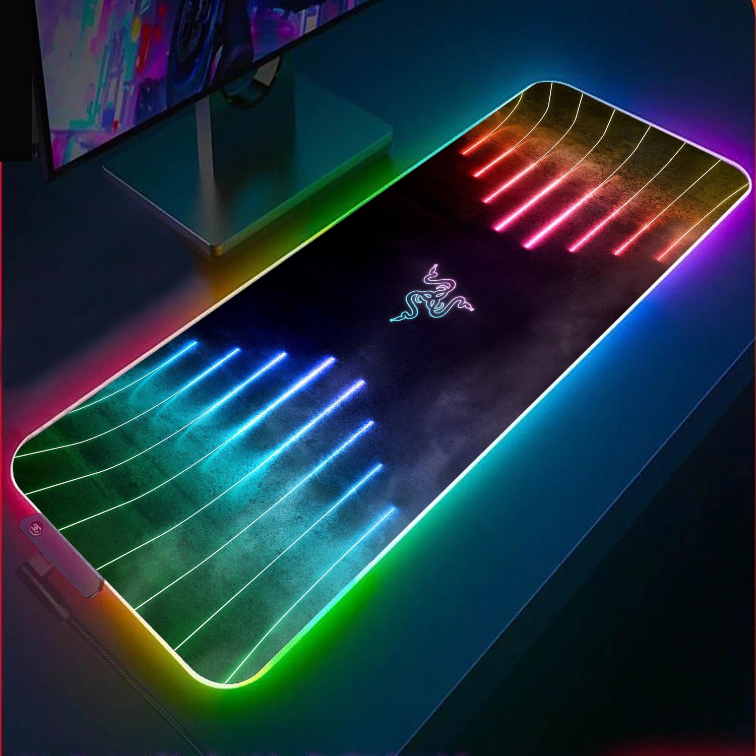 Razer RGB Gaming Mouse Pad ,Led Light Gaming Desk Pad,Neon Gaming Desk Mat sold by Birth Plan ...