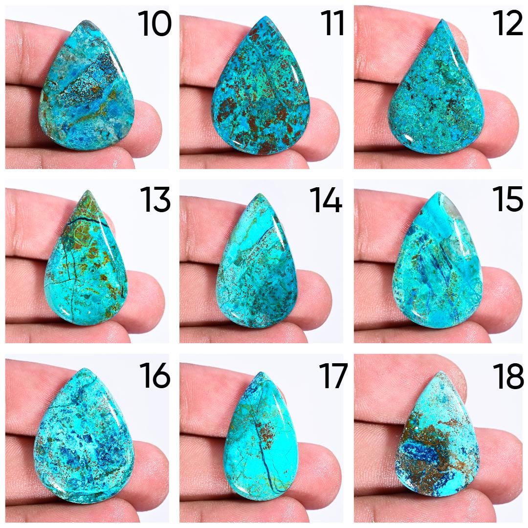 Selected Azurite Cabochon, Unique Pattern Azurite Gemstone for Jewelry ...