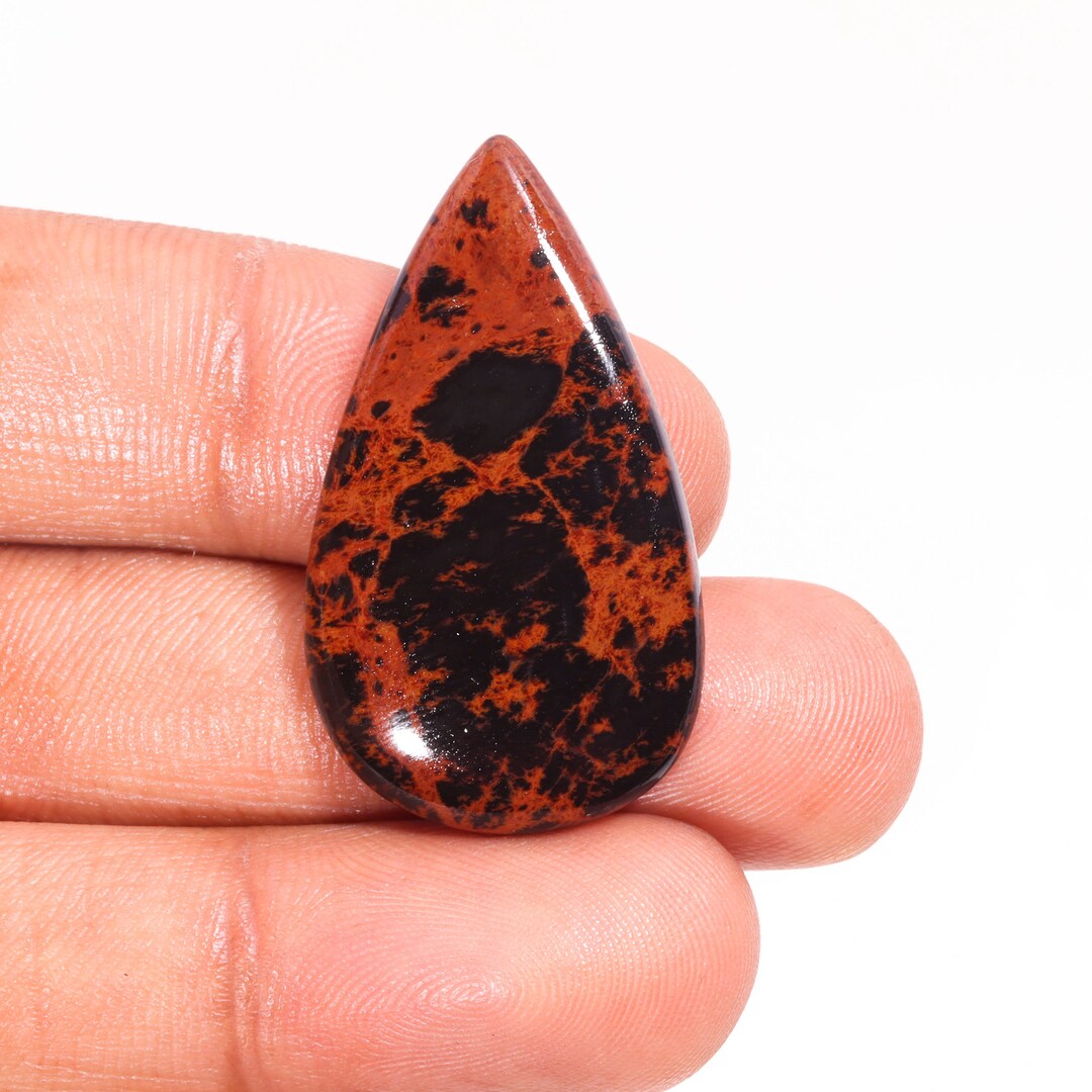 Mahogany Obsidian Stone - Natural Mahogany Obsidian Gemstone - Flat ...