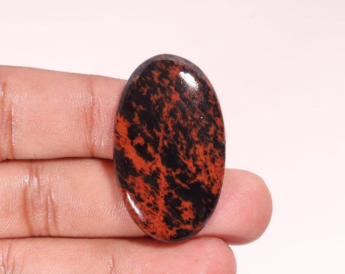 Natural Mahogany Obsidian Gemstone Cabochon for Pendent, Mahogany ...