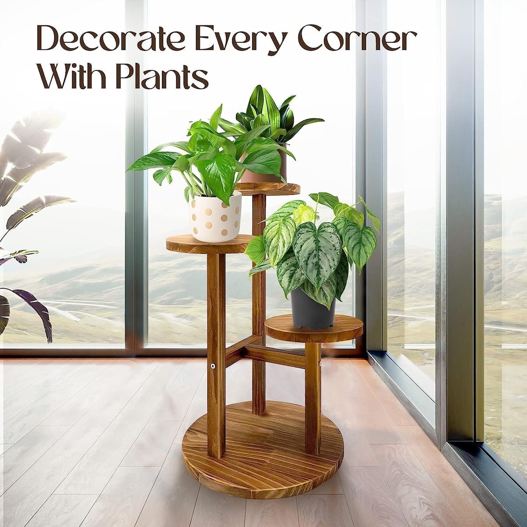3 Tier Wooden Plant Stand Indoor Plant Stand Tiered Plant - Etsy