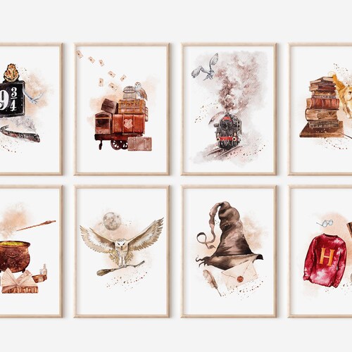 Wizard Poster L Nursery Print L Set of 8 Magical Prints L - Etsy