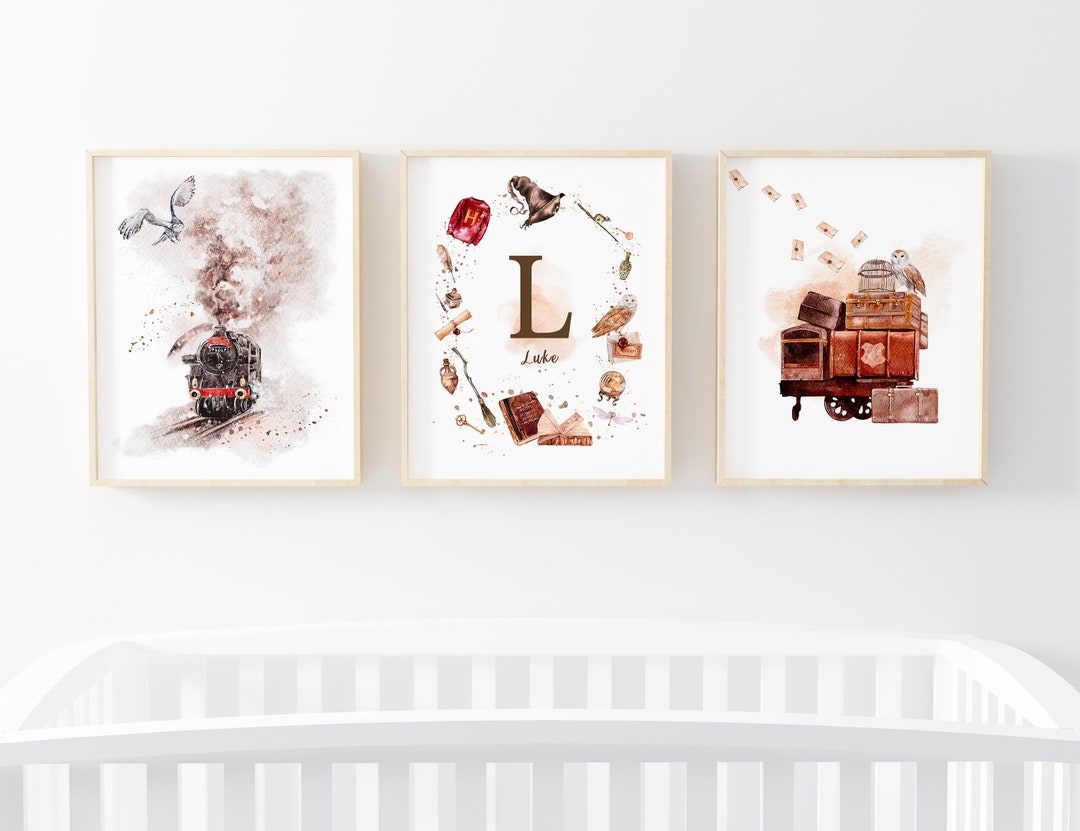 Wizard Poster Nursery Wall Art Wizarding Nursery Set of 3 - Etsy