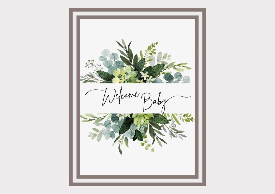 Baby Shower 'welcome Baby' Printable Sign - Etsy