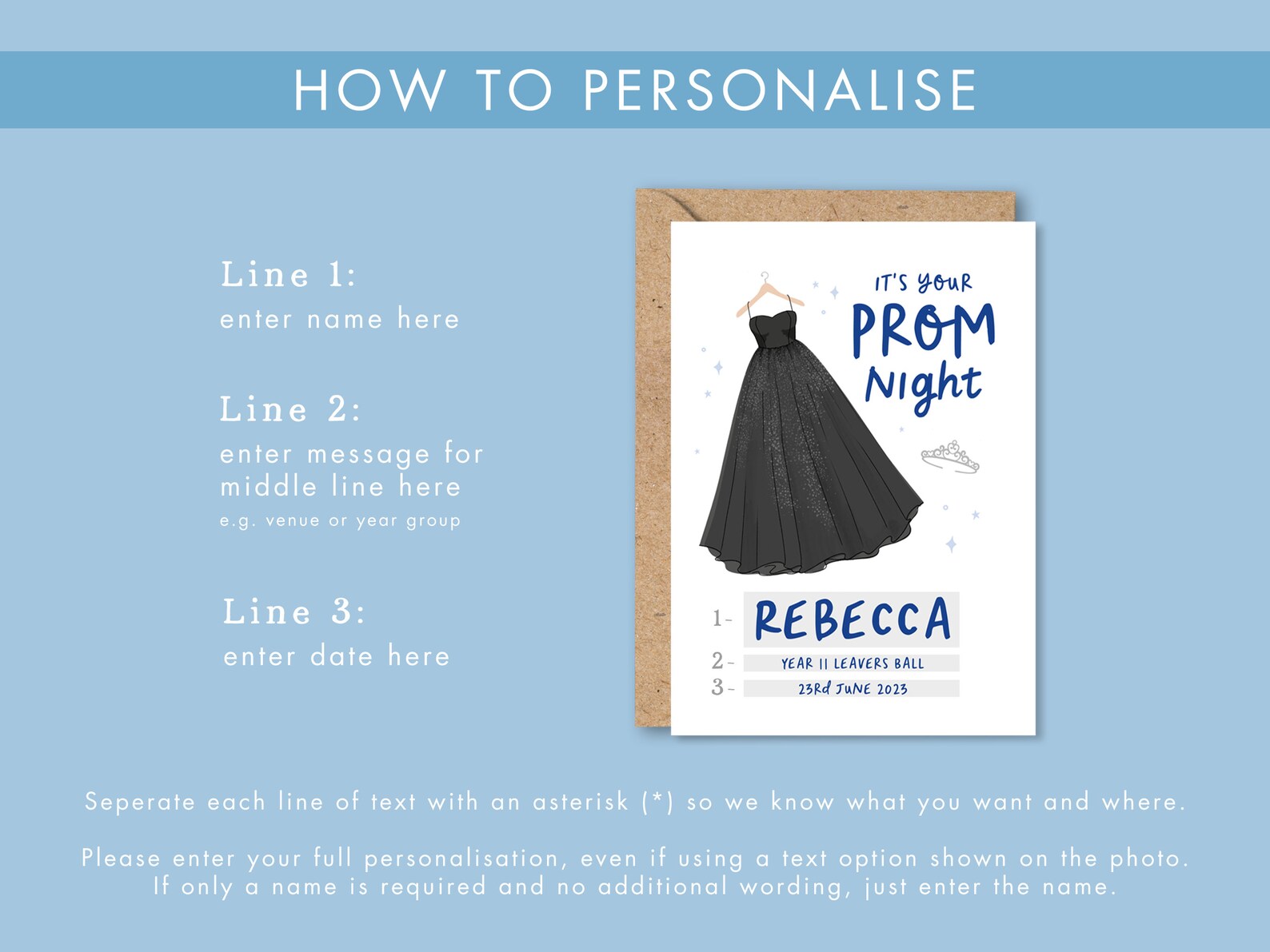 Personalised Prom Card for Daughter, Sister, Niece, Granddaughter ...