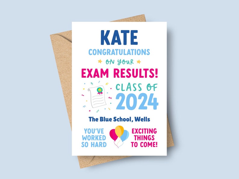 Congratulations on Your Exam Results Card for Daughter, Son, Friend ...