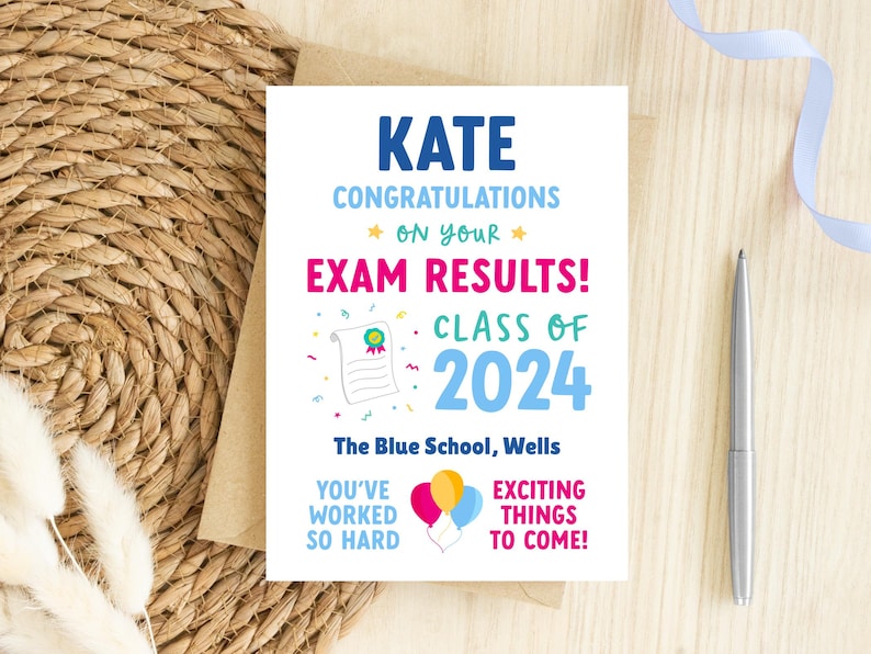 Congratulations on Your Exam Results Card for Daughter, Son, Friend ...