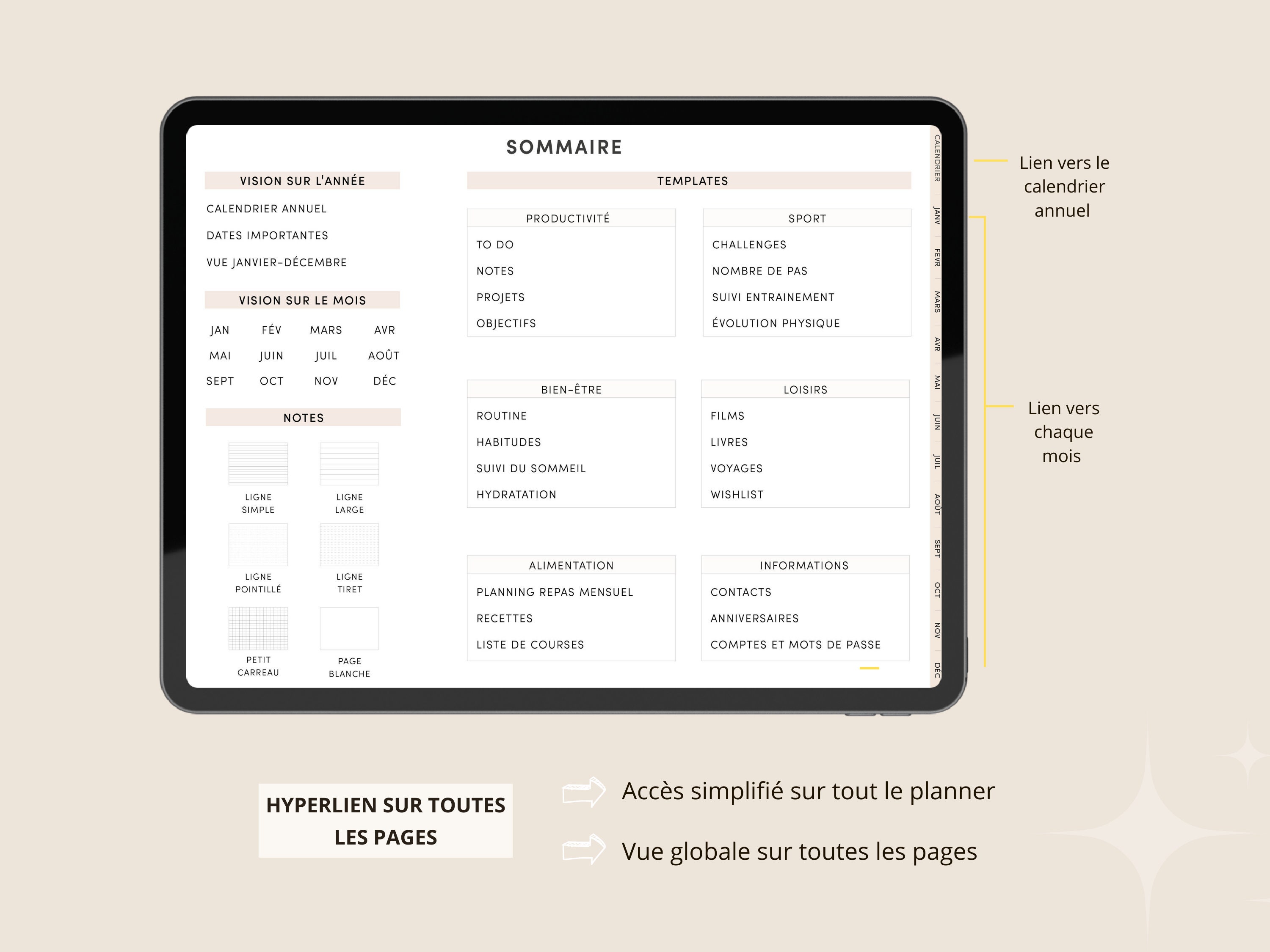 Agenda Digital En Français Daté 2025 Pour iPad Et Tablette / Digital ...