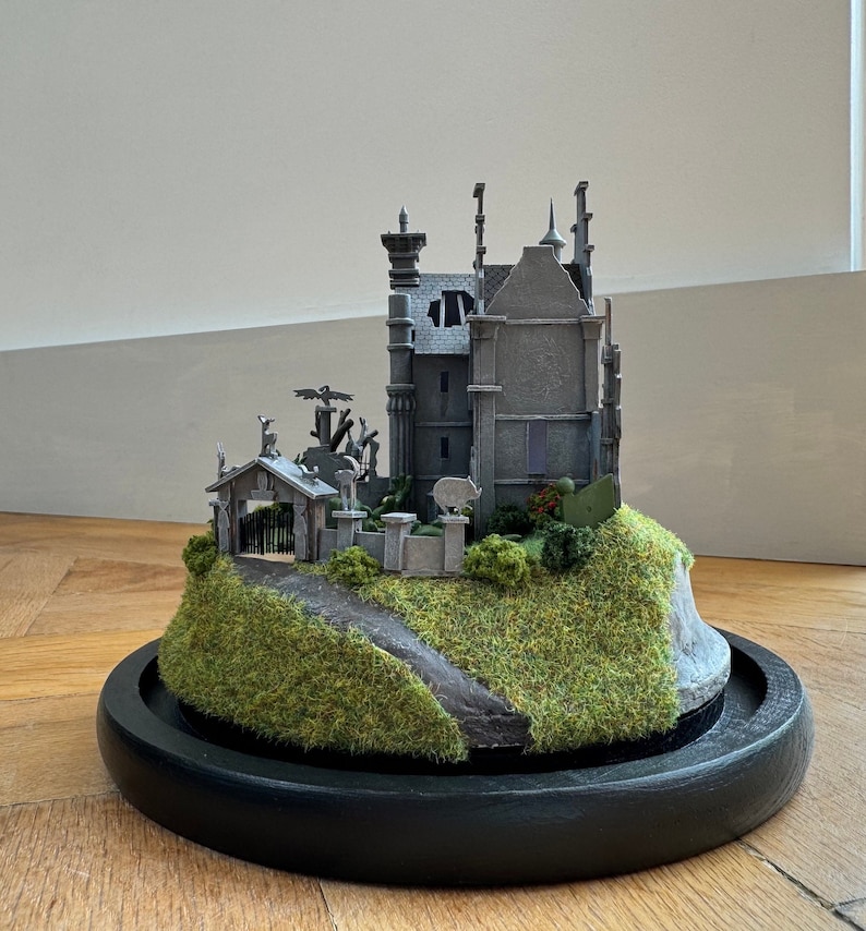 Handmade Edward Scissorhands Gothic Castle Diorama Miniature | Glass ...