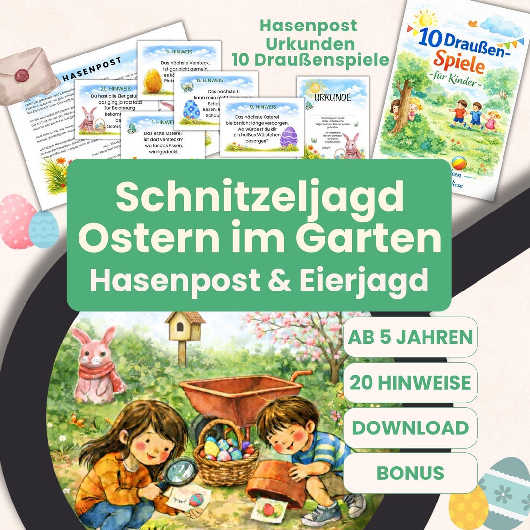 Easter Scavenger Hunt in the Garden for Children Aged 5-11 | 20 Clues ...