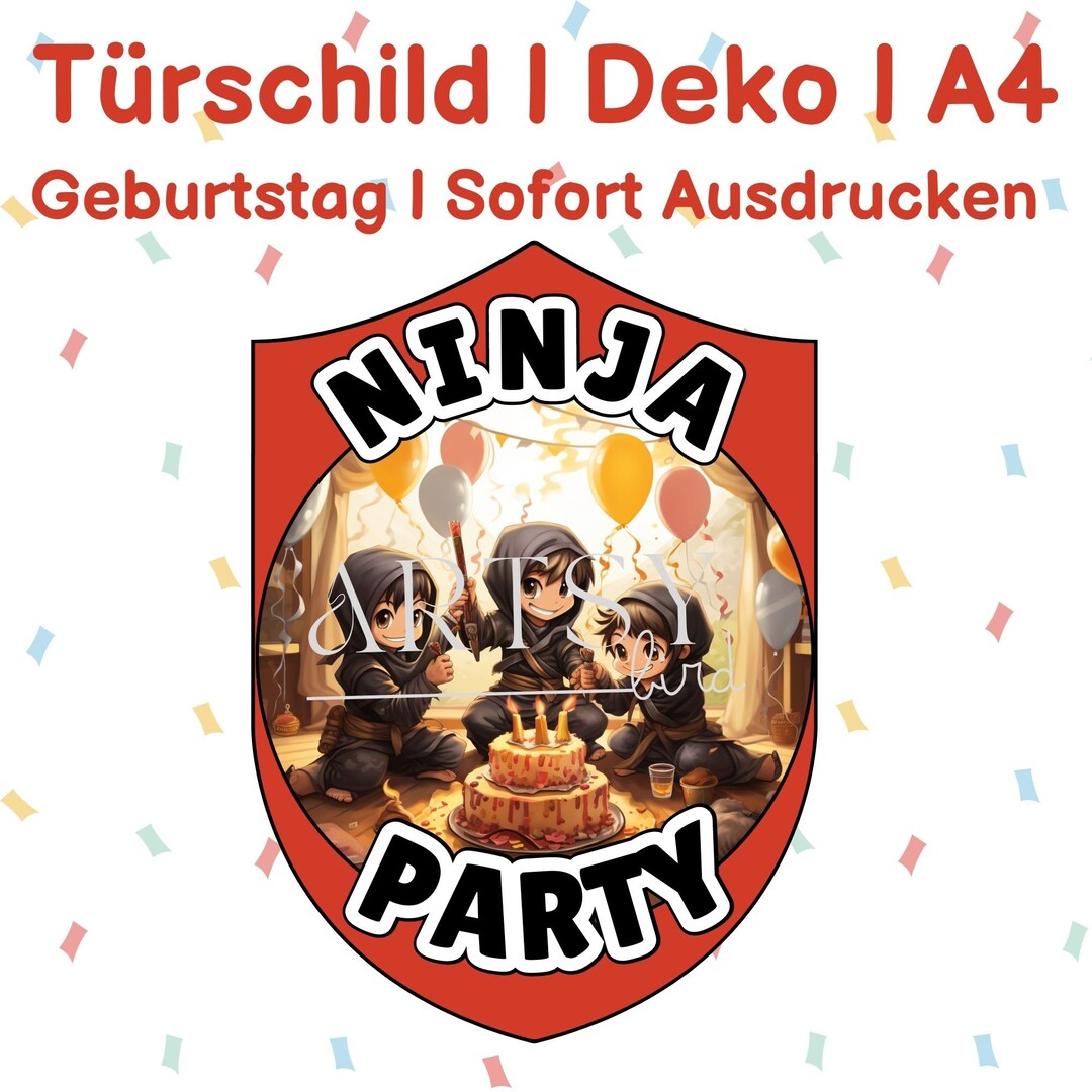 Ninja Party Door Sign | Children's Birthday Decoration | for Printing ...