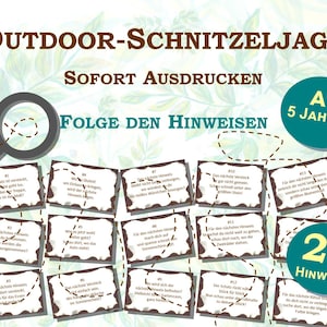 Outdoor Schnitzeljagd für den Garten mit 20 Hinweisen für - Etsy.de