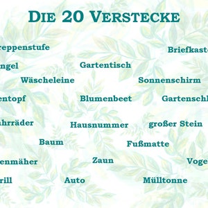 Outdoor Schnitzeljagd für den Garten mit 20 Hinweisen für Kinder ab 5 Jahren z.B. zum Geburtstag ...