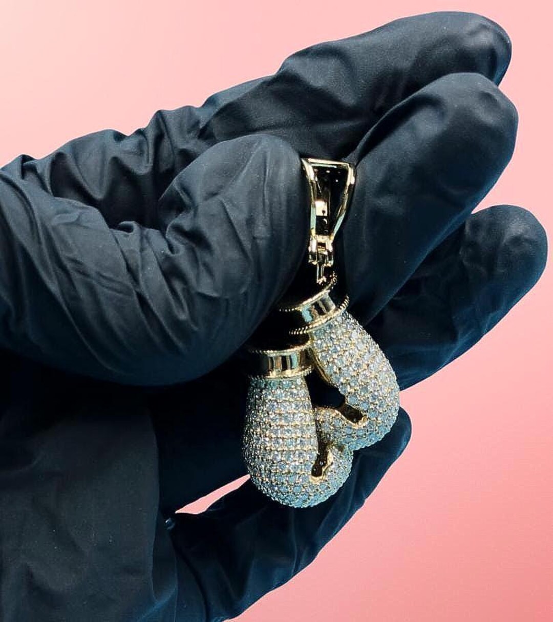 Iced Out Moissanite Boxing Gloves Pendant | Hip Hop Jewelry - Etsy