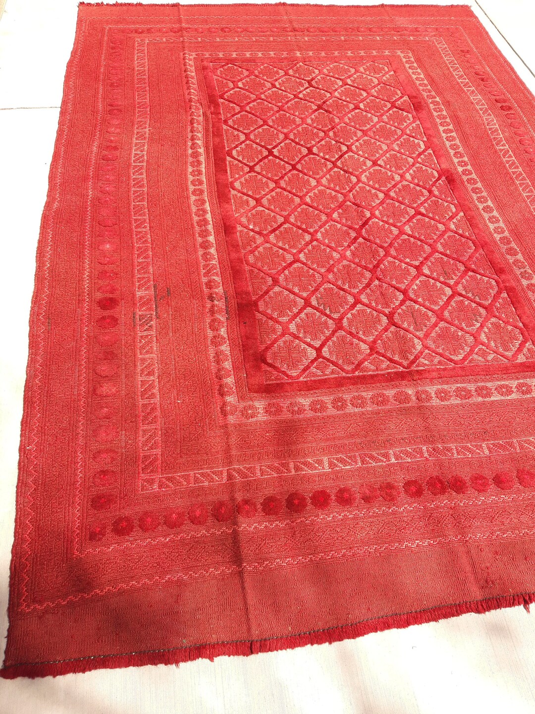 Handmade 6'x9' Carpet moroccan Soumak Flatweave Wool Area Rug 6'.08'.7 ...