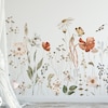 Magical Botanical Flower Wall Decal Border (bottom) - Easy to Apply ...