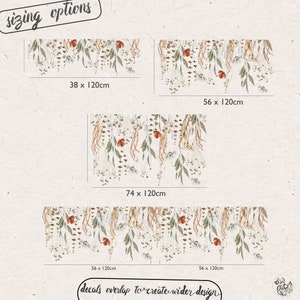 Wild Flower Wall Decal Top Border - Easy to Apply Peel and Stick Floral ...