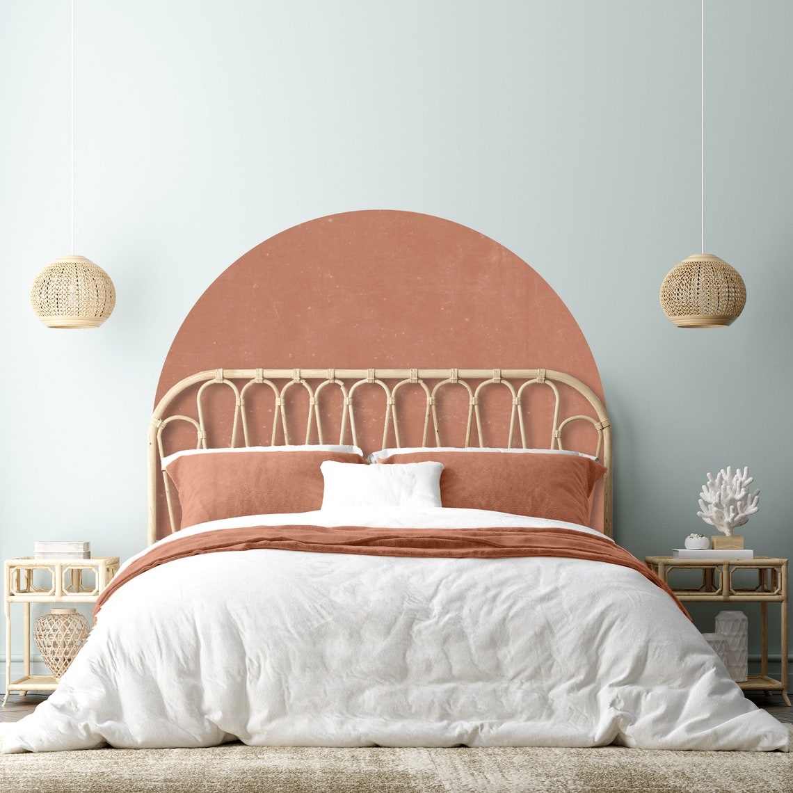 Headboard WALL DECAL Boho Arch Half Circle Headboard Wall - Etsy