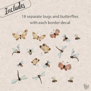 Wild Flower Wall Decal Top Border - Easy to Apply Peel and Stick Floral ...