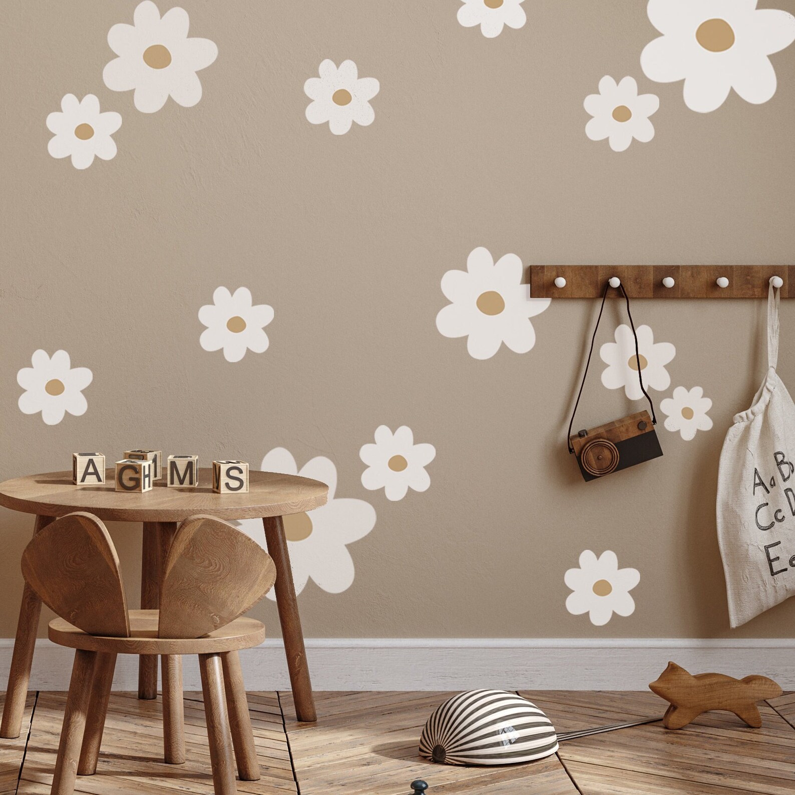 WALL STICKERS - White Daisy Mixed Size Wall Decal Set - Flower Wall ...