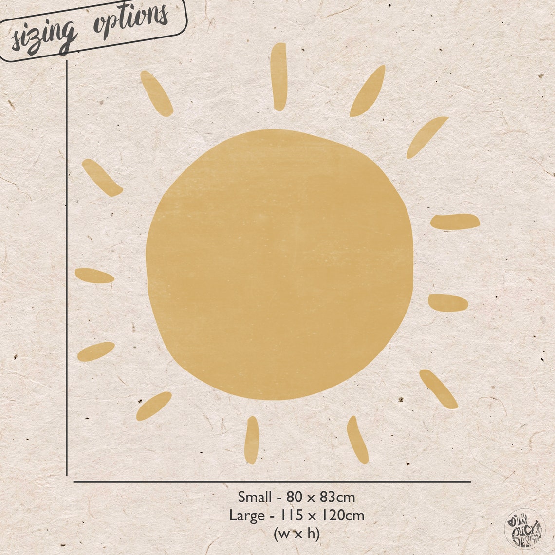 Nursery SUN DECAL Boho Sun Wall Decal Mustard Nursery - Etsy