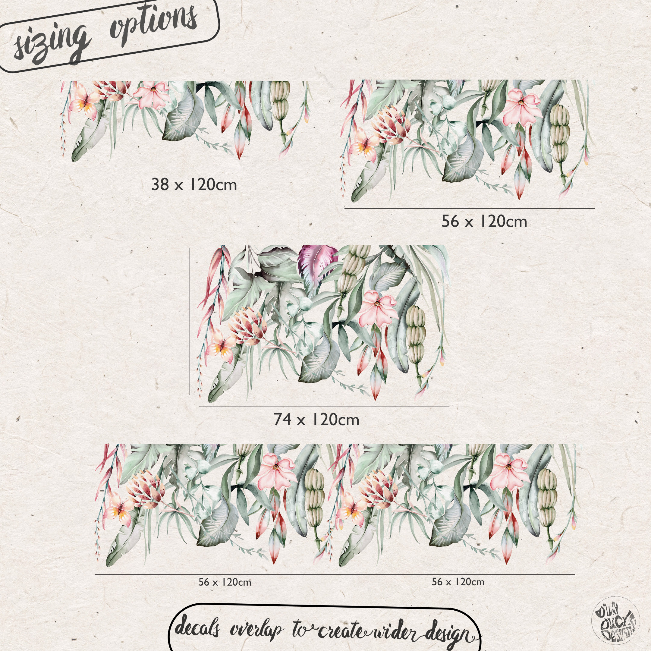 Tropical Rainforest Wall Decal Border - Jungle Leaf Border Wall Sticker ...