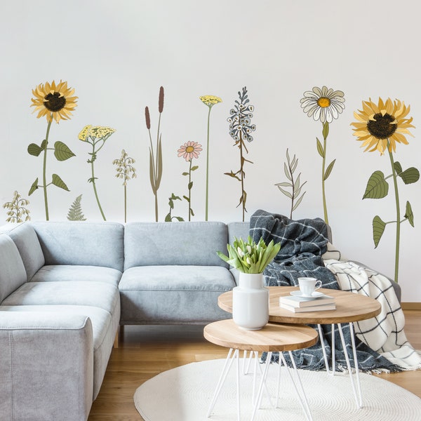 Vinyl Wall Decals Flowers - Etsy