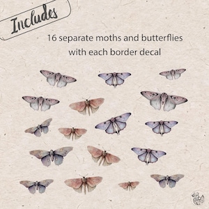 Magical Botanical Flower Wall Decal Border (bottom) - Easy to Apply ...